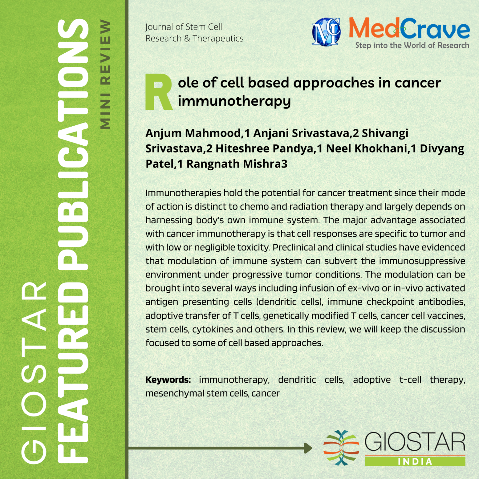 Stem Cell Therapy Hospitals in India - GIOSTAR USA